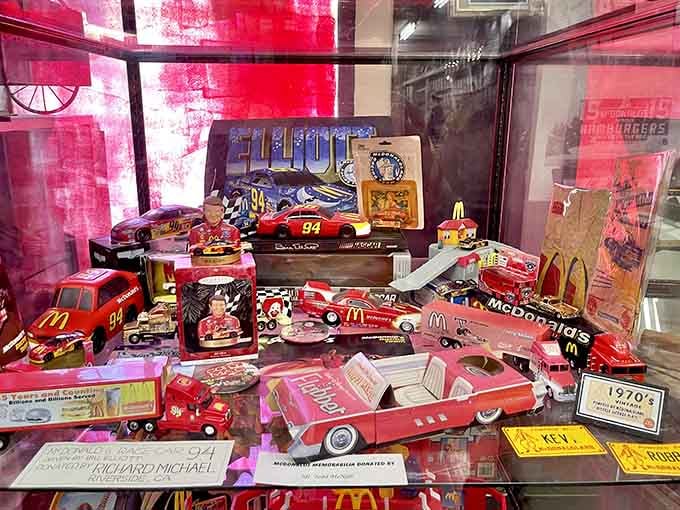 McDonald's met NASCAR in this display, proving America's love affair with speed extends beyond the drive-thru window.