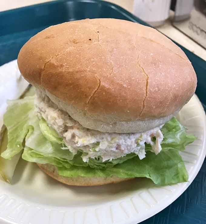 Tuna salad piled high on a soft roll, the quiet achiever on a menu dominated by louder personalities.