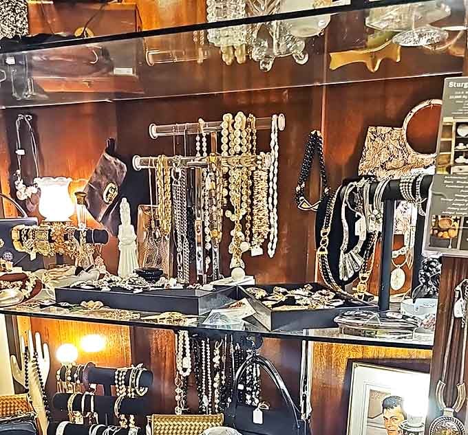 Jewelry display that transforms costume pieces into treasure&mdash;proving that sometimes the most valuable things are the memories they evoke.