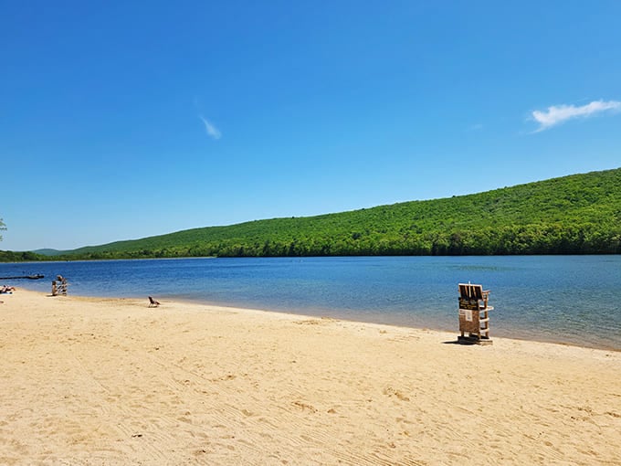 Mauch Chunk Lake Park offers beaches and swimming when you need a break from architecture appreciation.