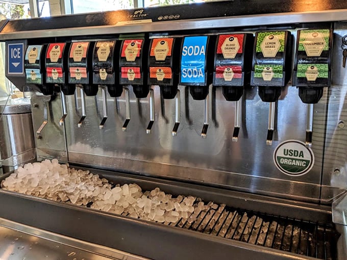 That drink selection offers enough variety to keep everyone happy, from soda purists to adventurous flavor seekers.