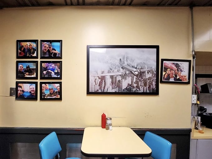 A cozy spot where memories on the wall taste just as good as what's on the plate.