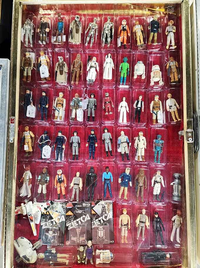 Original Star Wars figures still in packaging&mdash;a collector's holy grail worth more than some people's cars.