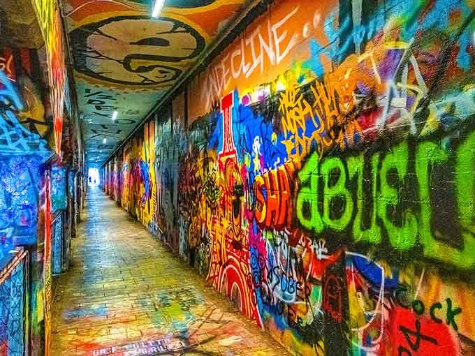 Bold letters and vibrant hues create a visual symphony that changes with every visit, never the same twice.