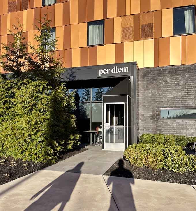 Per Diem's sleek entrance promises the kind of meal that makes you glad you wore your nice shoes.