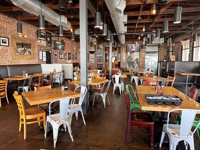 Mismatched chairs and plenty of space mean you can settle in for the long haul ahead.