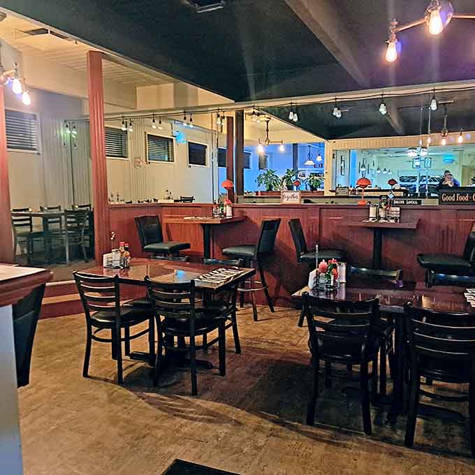 Evening ambiance with warm lighting that makes every meal feel like a special occasion worth savoring slowly.