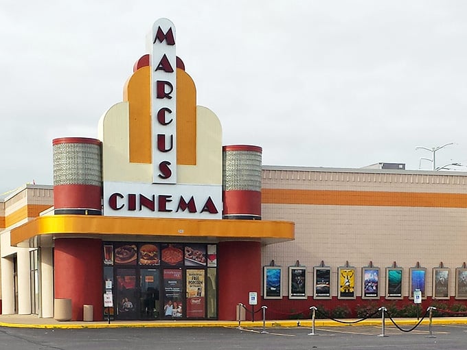 Marcus Oshkosh Cinema's Art Deco facade recalls an era when movie-going was an event, not just something to do while scrolling Instagram.