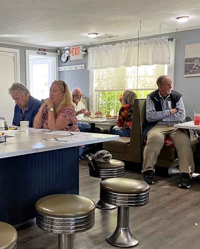 Locals filling the counter stools on a regular morning is the best restaurant review you'll ever see, no five-star rating needed.