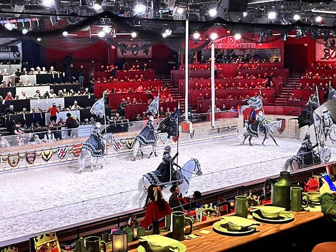 Knights on horseback circle the arena while you clutch your chicken, living your best Renaissance faire life.