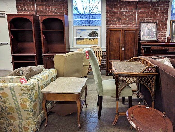 Furniture pieces arranged throughout the space offer endless possibilities for creating your perfect eclectic home aesthetic.