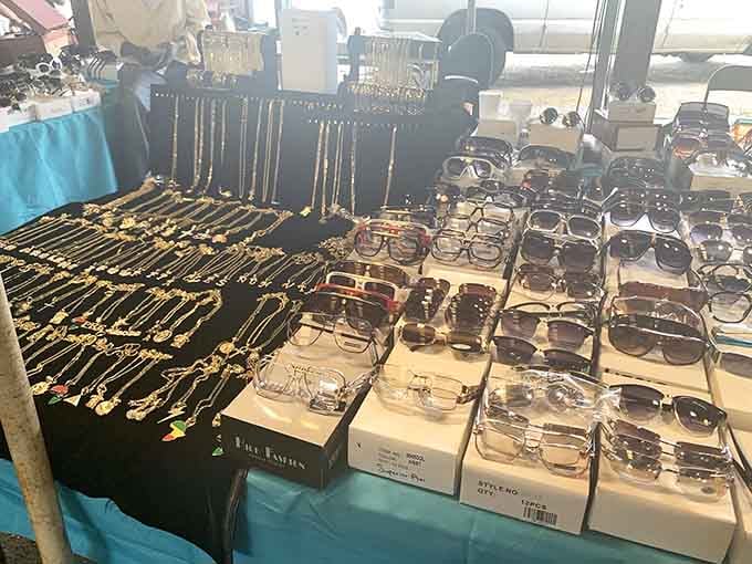 Designer sunglasses and jewelry displays so extensive, you'll need a strategy just to browse it all properly.