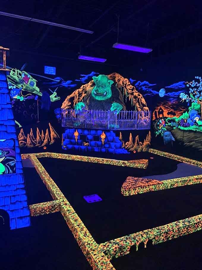 Looking across the course feels like peering into a video game that escaped into reality.