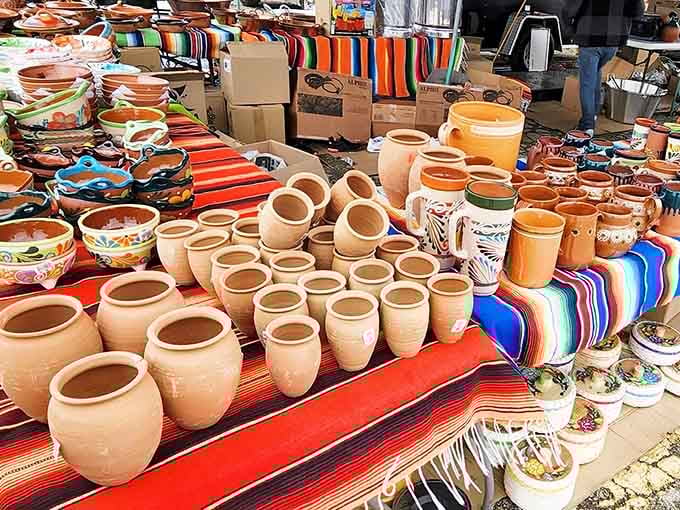 Mexican pottery brings vibrant colors and artisanal craftsmanship to the market, perfect for adding authentic charm to any home.