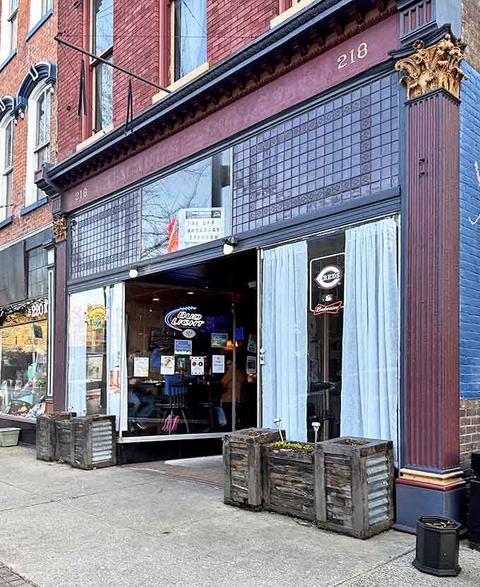 Off Broadway Taproom's classic storefront hides a treasure trove of craft beers waiting to be discovered by thirsty explorers.