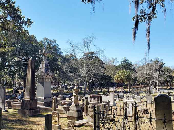 The landscape stretches out in organized chaos, monuments of every size creating an unplanned sculpture garden.