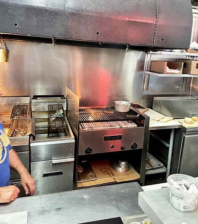 Where the magic happens: no fancy equipment, just decades of know-how and the sizzle that launches a thousand cravings.