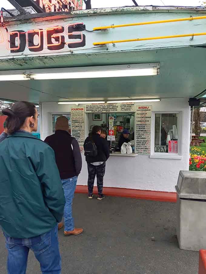 The line forms naturally because word spreads fast when something this good exists in your own neighborhood.