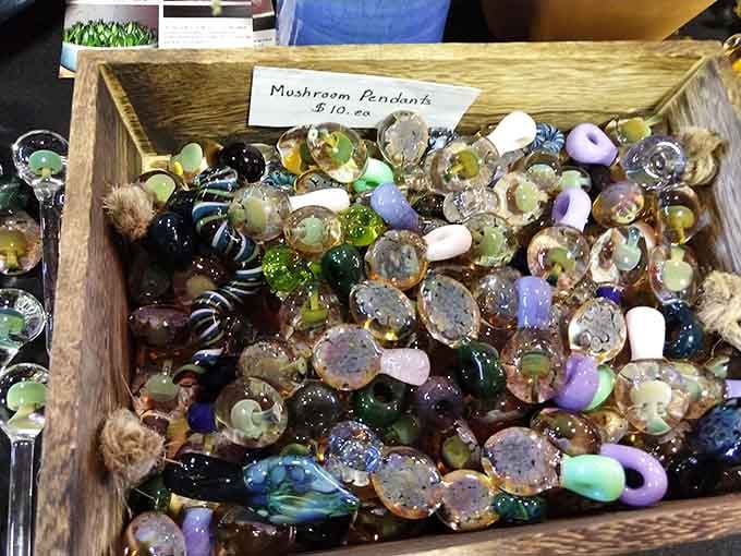 Mushroom pendants in every color, for when your jewelry needs a little more fungi in life.