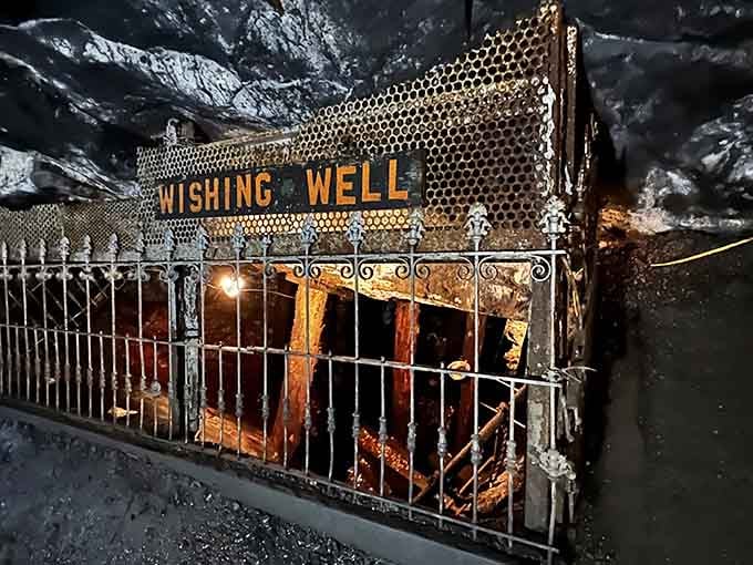 The wishing well inside a coal mine feels delightfully ironic, like finding a salad bar at a steakhouse.