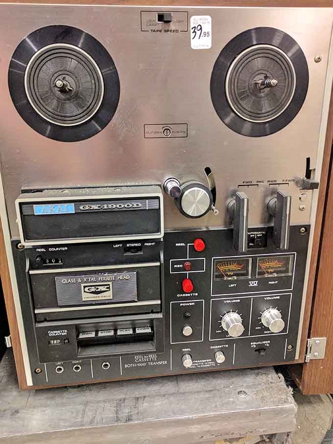 This vintage reel-to-reel system looks like mission control for a 1970s recording studio enthusiast's dreams.