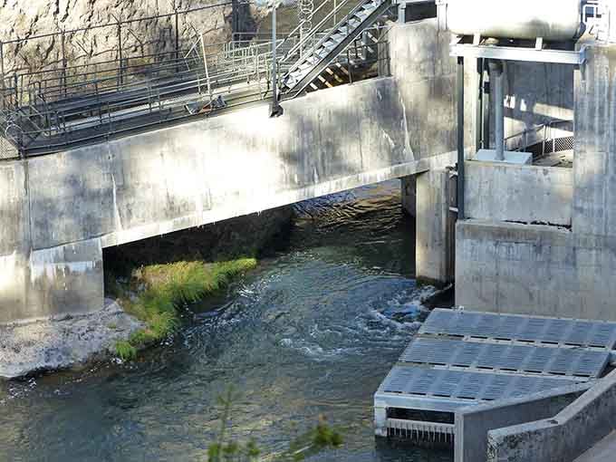 Engineering meets nature at the River Mill Dam, where water continues its journey with a little human-designed detour.