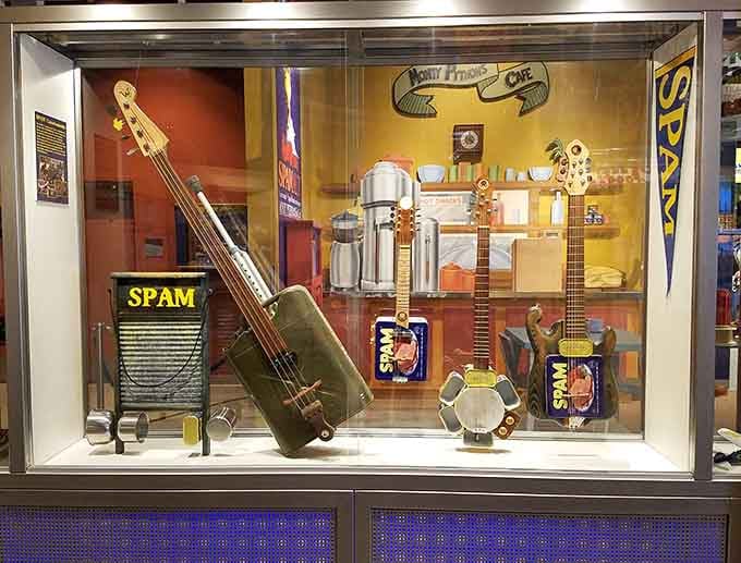 Musical instruments crafted from SPAM cans: proof that creativity knows no bounds, even in southern Minnesota.