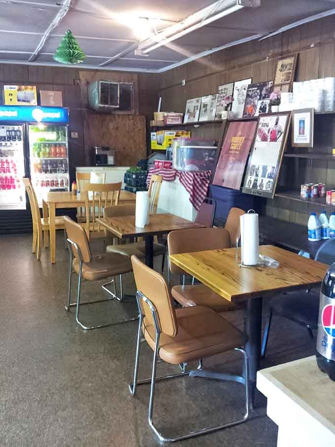 Simple seating that says "we spent our budget on the important stuff"&mdash;namely, those wood-burning pits out back.