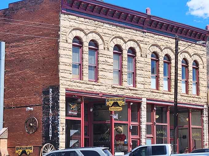 Classic Western architecture houses hearty mountain fare, where wooden walls have absorbed decades of stories told over satisfying meals and cold drinks.
