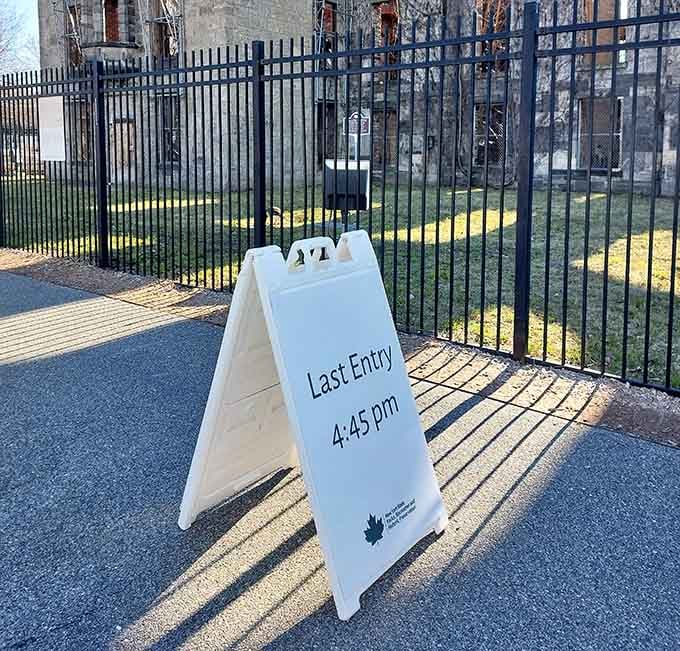 Last entry at 4:45 PM means you'll need to plan accordingly for your appointment with history.