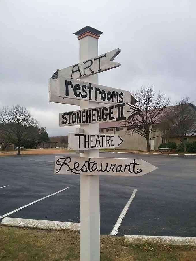 Follow the signs to art, restrooms, theatre, and yes, your very own Texas-sized Stonehenge adventure awaits.