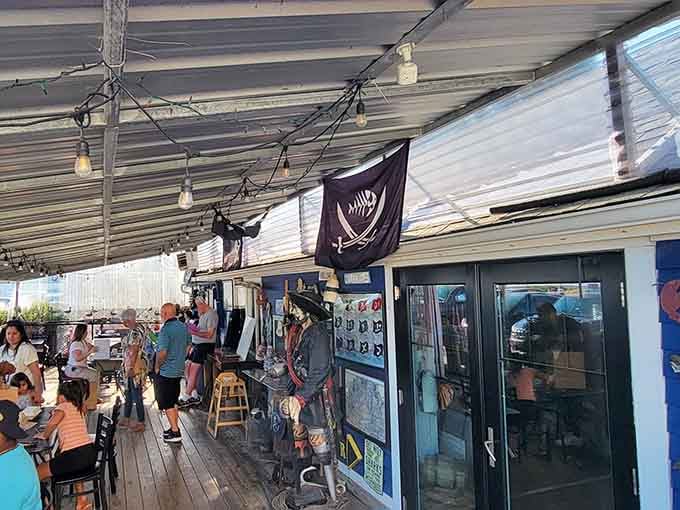 Covered patio seating that lets you enjoy your feast while soaking up that coastal Connecticut atmosphere in comfortable style.