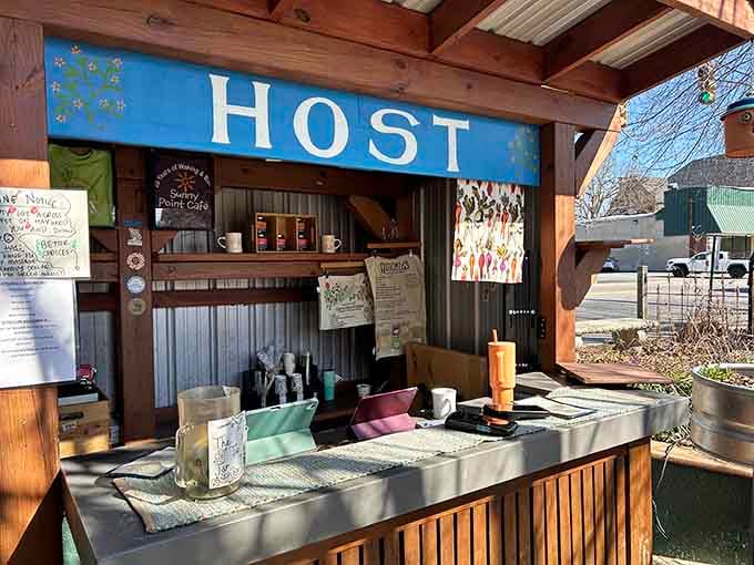 The host stand welcomes you to breakfast paradise, where patience is rewarded with plates of pure morning joy.