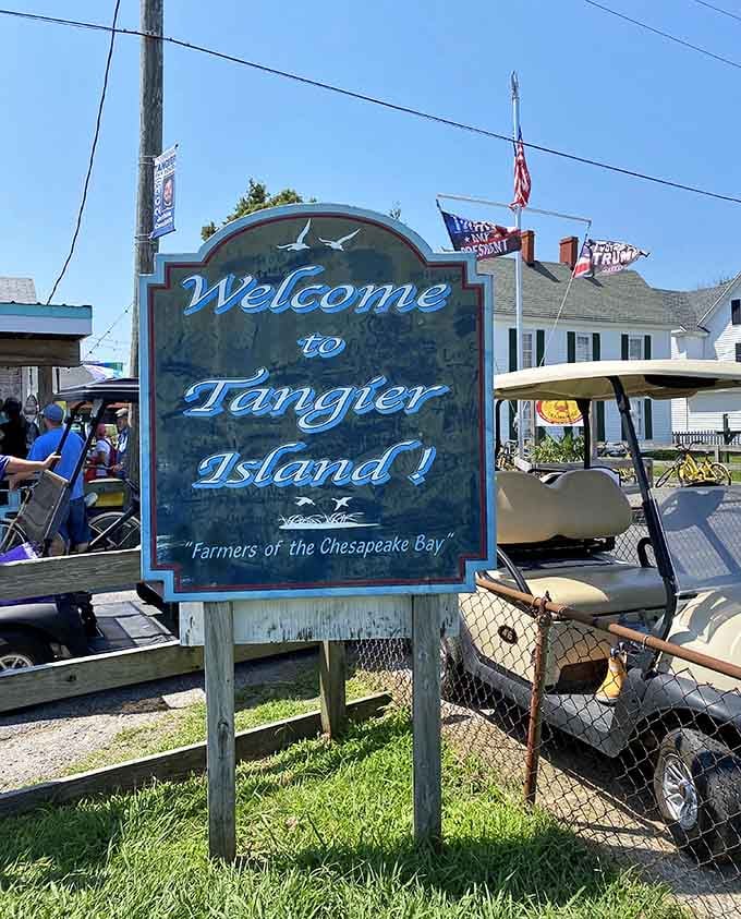 Welcome to Tangier Island, where golf carts outnumber cars and nobody's complaining about the parking situation.