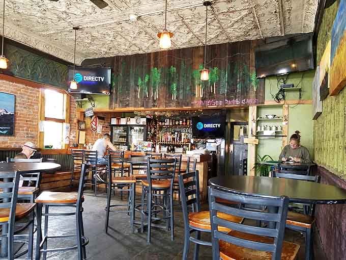 Natural light floods the dining area, highlighting the thoughtful design that makes every seat feel welcoming and comfortable.