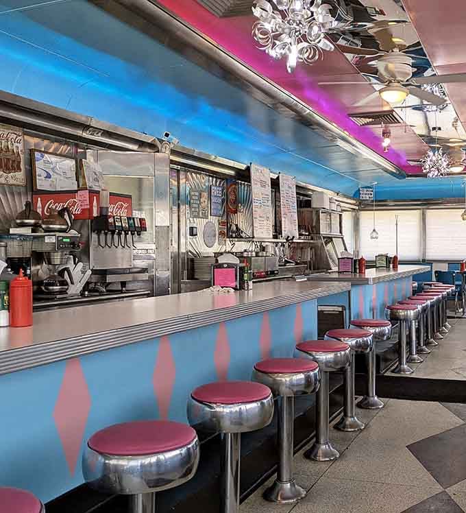 Chrome and vinyl never looked so good, creating the perfect backdrop for burgers, shakes, and great conversations.