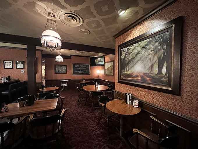 Cozy seating areas tucked throughout, each corner offering its own little world for conversation and contemplation over dinner.