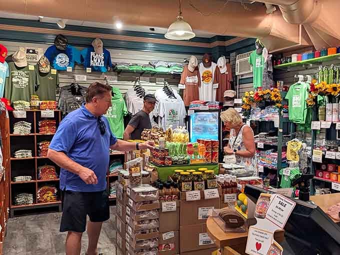 The gift shop where you can buy jars of those famous pickles to smuggle home in your suitcase.