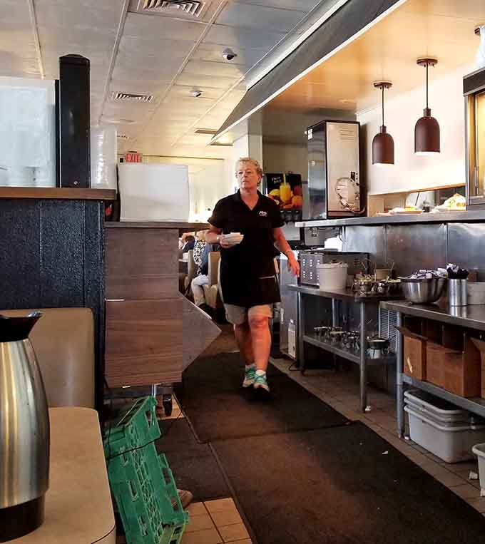 Friendly staff keep this breakfast machine running smoothly, one satisfied customer at a time.