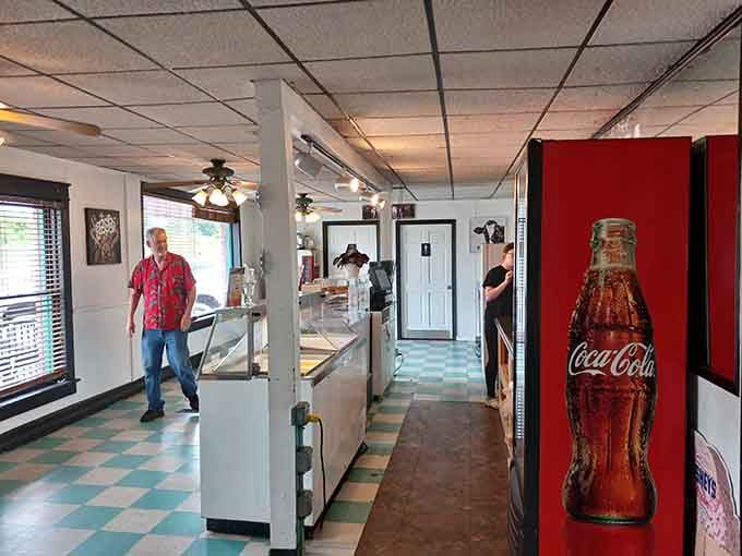 Counter seating with a view of the kitchen, where you can watch your breakfast dreams become delicious reality.