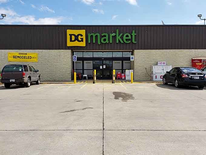 DG Market's remodeled exterior promising groceries and essentials without requiring a treasure map to navigate the aisles inside.
