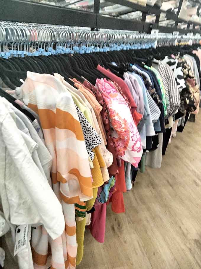 The clothing rainbow&mdash;where pastels meet patterns in perfect harmony. Each hanger holds a potential "Where did you get that?" conversation starter.