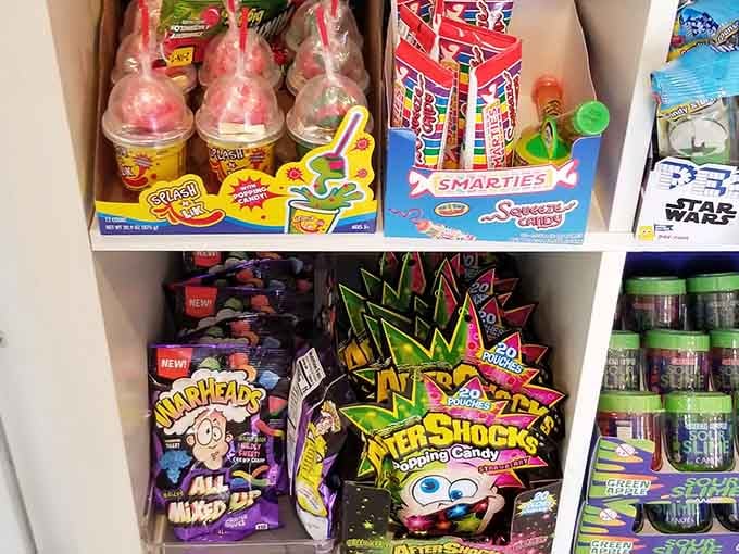 Nostalgic candy shelves remind you that Sugar Bakery understands all your sweet tooth needs, not just cupcakes.