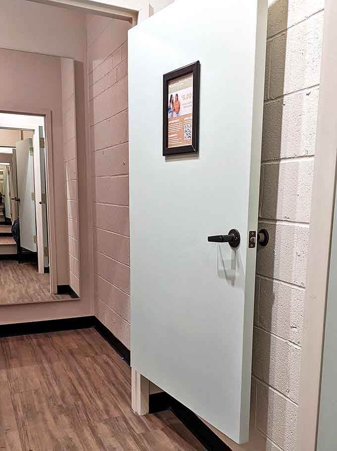 Fitting rooms that respect your dignity with actual doors and mirrors. No makeshift curtains or unflattering lighting to sabotage your try-on session.