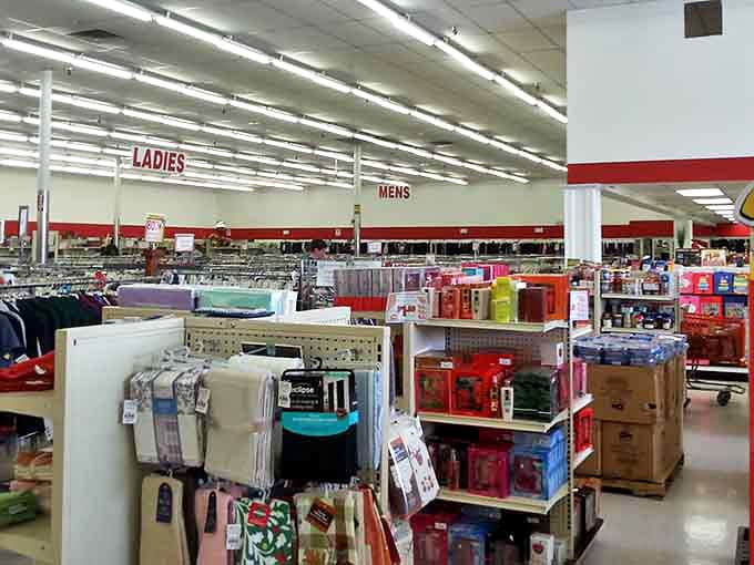 Department store organization without department store prices. The clearly marked sections make treasure hunting surprisingly efficient.