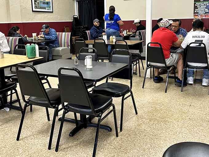Simple tables and chairs that have hosted more family gatherings than your dining room ever will.