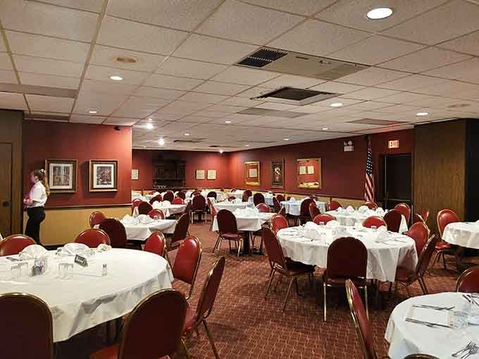 Additional seating ensures groups can gather comfortably, making this a destination for celebrations and casual meals alike.