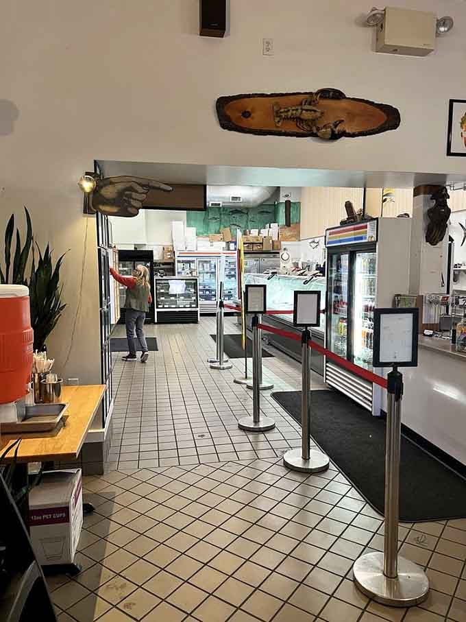 The market side reveals Anthony's dual identity&mdash;restaurant in front, fresh seafood purveyor in the back. Take home tomorrow's dinner while enjoying today's lunch.