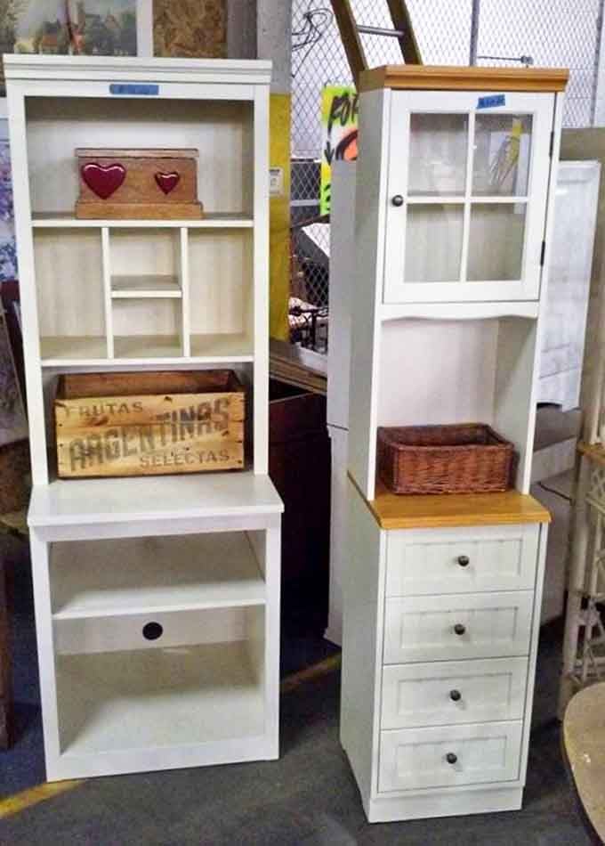 These charming white cabinets aren't just furniture&mdash;they're blank canvases for your next Pinterest-inspired home makeover that actually gets finished.