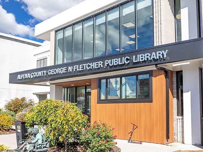 The modern Alpena County Library proves small towns invest in knowledge, community, and comfortable reading chairs for everyone.